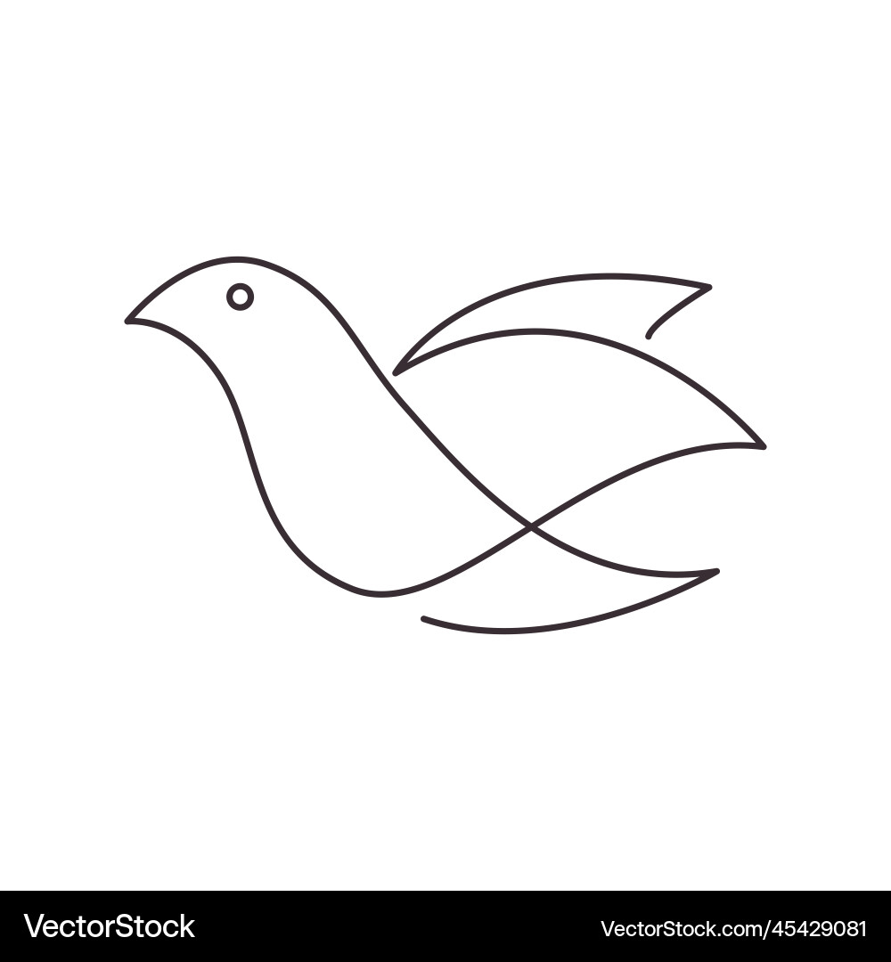 Flying bird line icon logo Royalty Free Vector Image