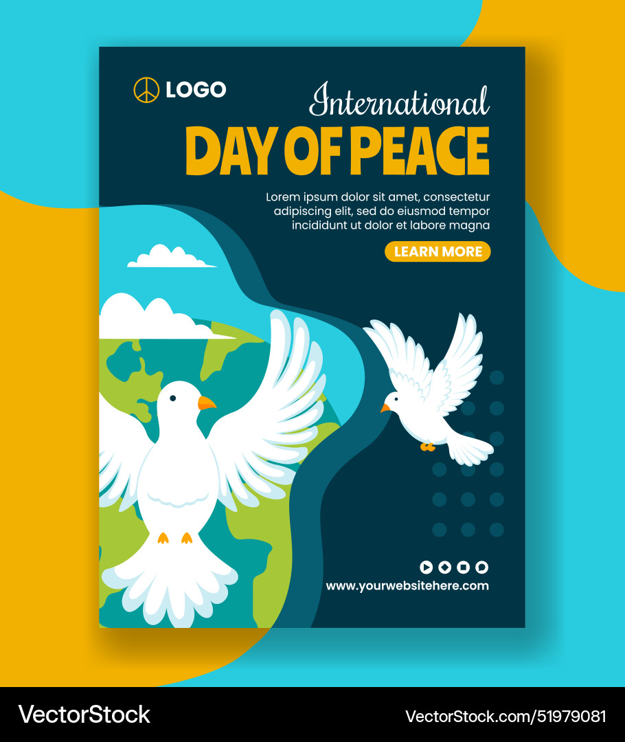International peace day vertical poster flat Vector Image