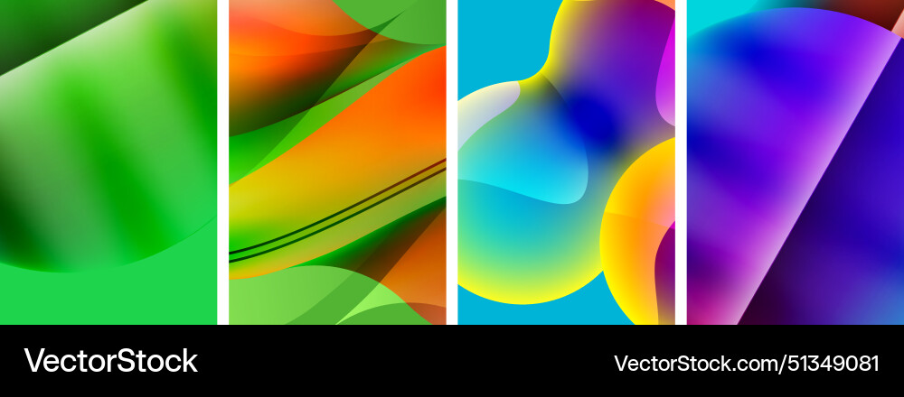 Liquid abstract shapes with gradient colors Vector Image