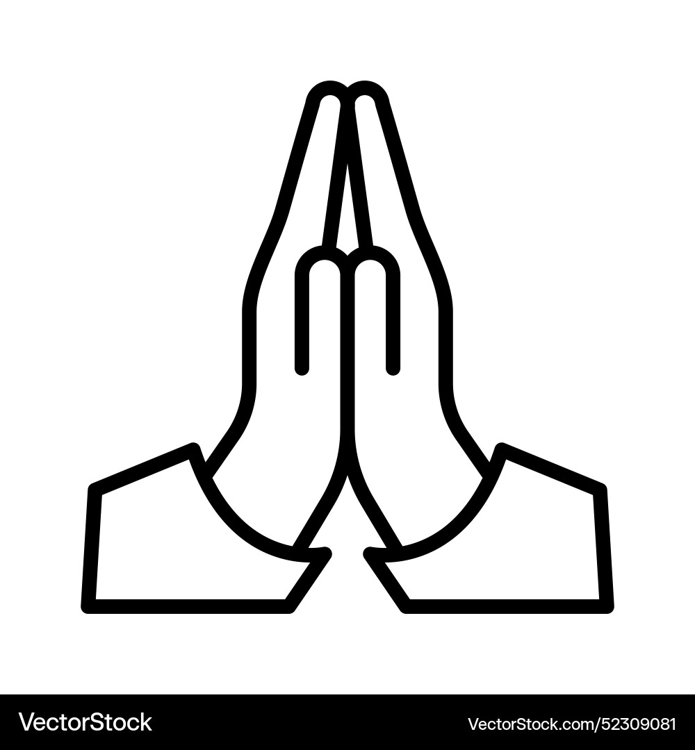 Pray icon linear logo mark in black and white Vector Image