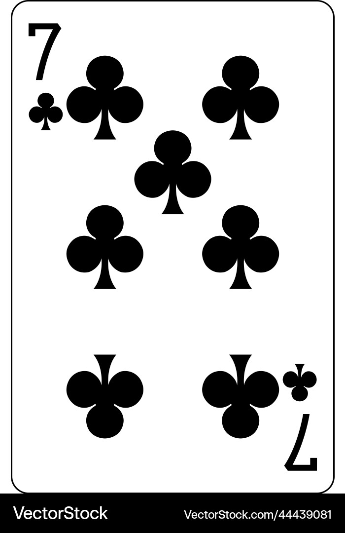 Seven of clubs Royalty Free Vector Image - VectorStock