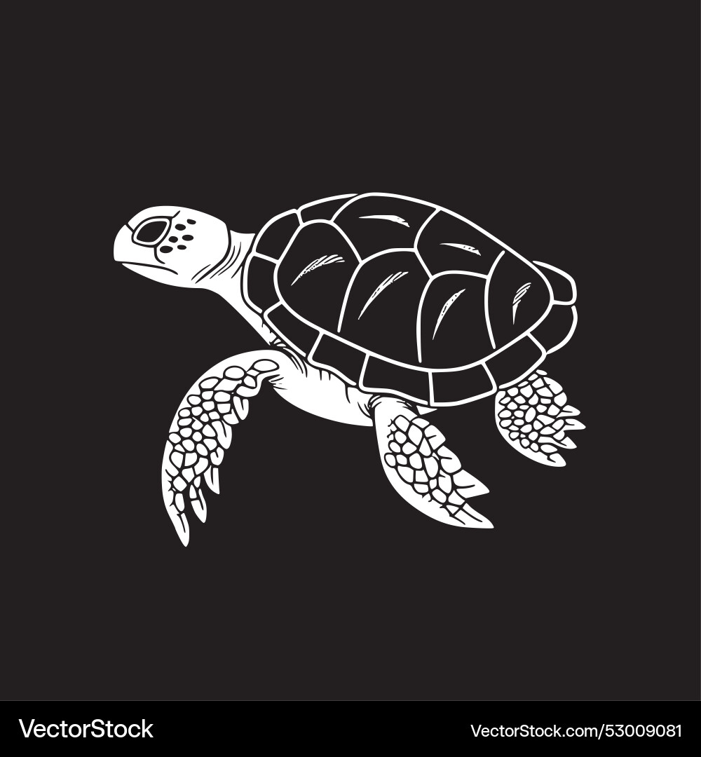 Turtle - minimalist and simple silhouette Vector Image