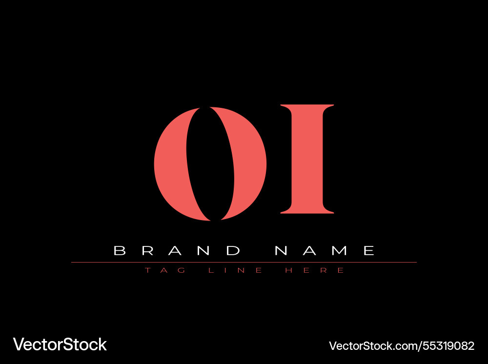 Abstract letter oi minimal logo design template Vector Image