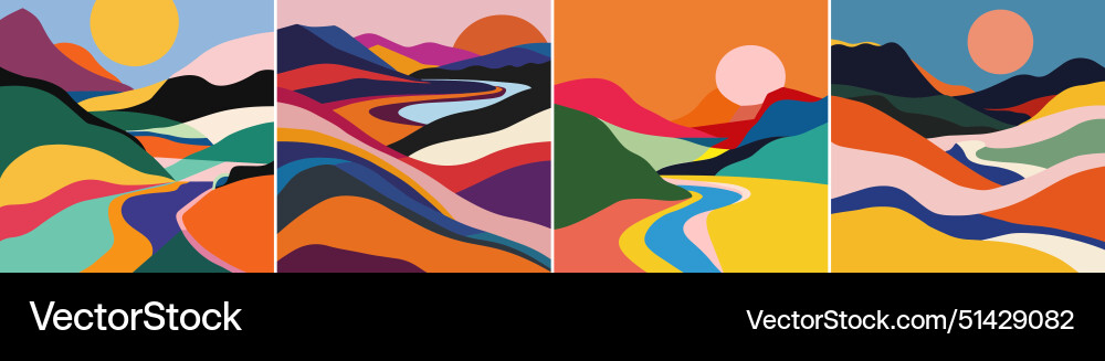 An abstract colorful landscape scene Royalty Free Vector
