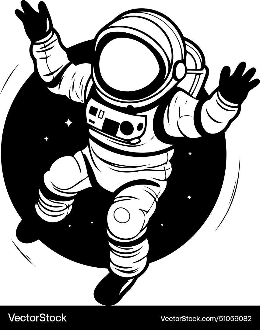 Astronaut in outer space Royalty Free Vector Image