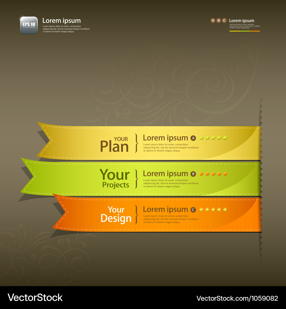 Colorful ribbon projects design Royalty Free Vector Image