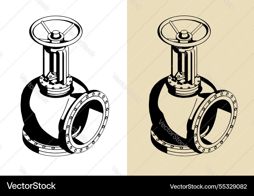 Flush valve 90 degree Royalty Free Vector Image