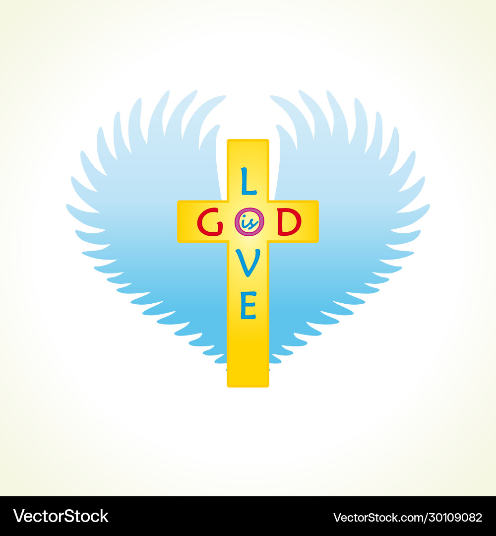 God is love logo concept Royalty Free Vector Image
