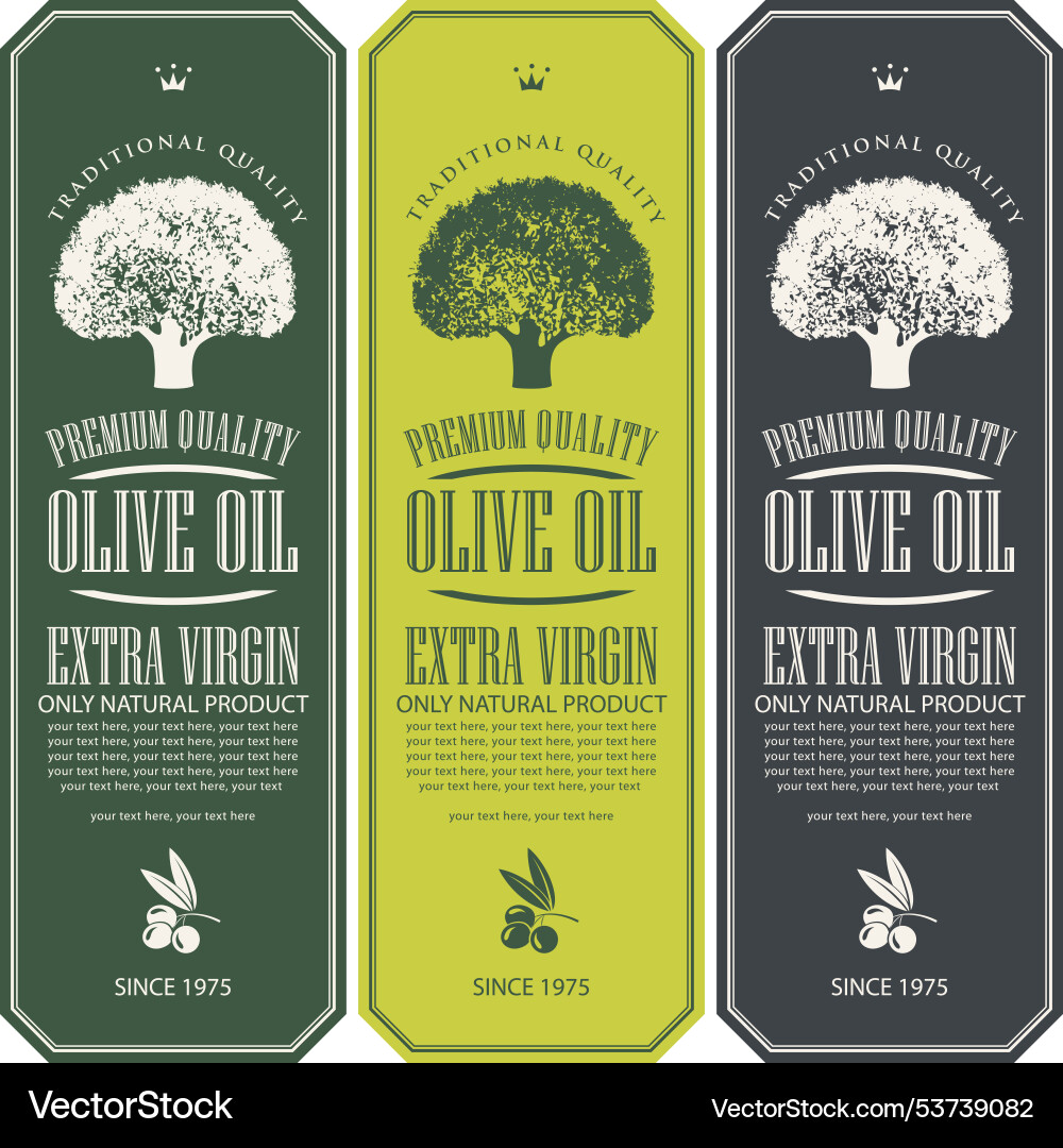 Labels for olives or olive oil Royalty Free Vector Image