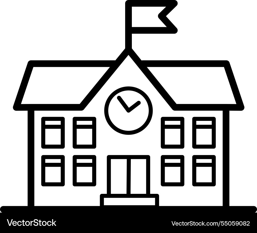 School building - icon Royalty Free Vector Image