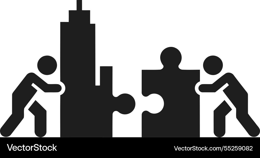 Teamwork puzzle icon Royalty Free Vector Image