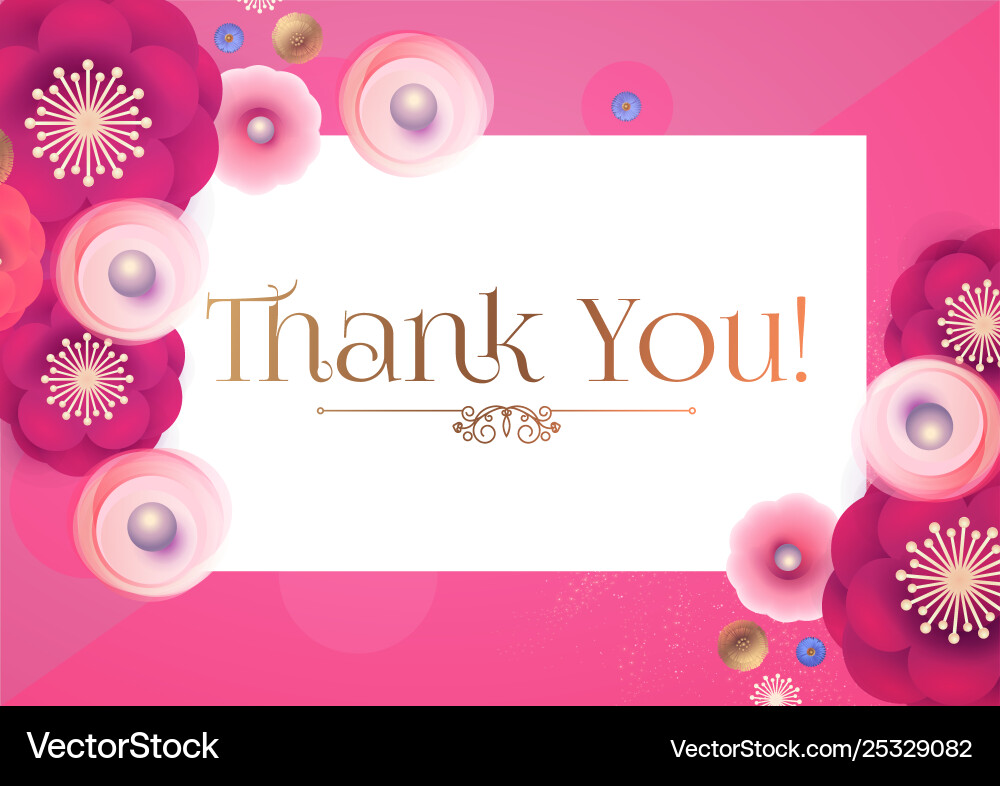 Thank you gratitude card template with cute Vector Image