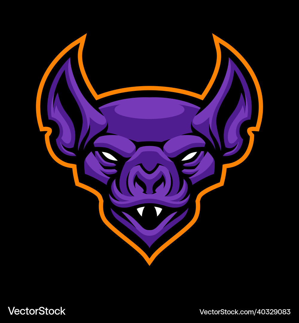Bat head Royalty Free Vector Image - VectorStock