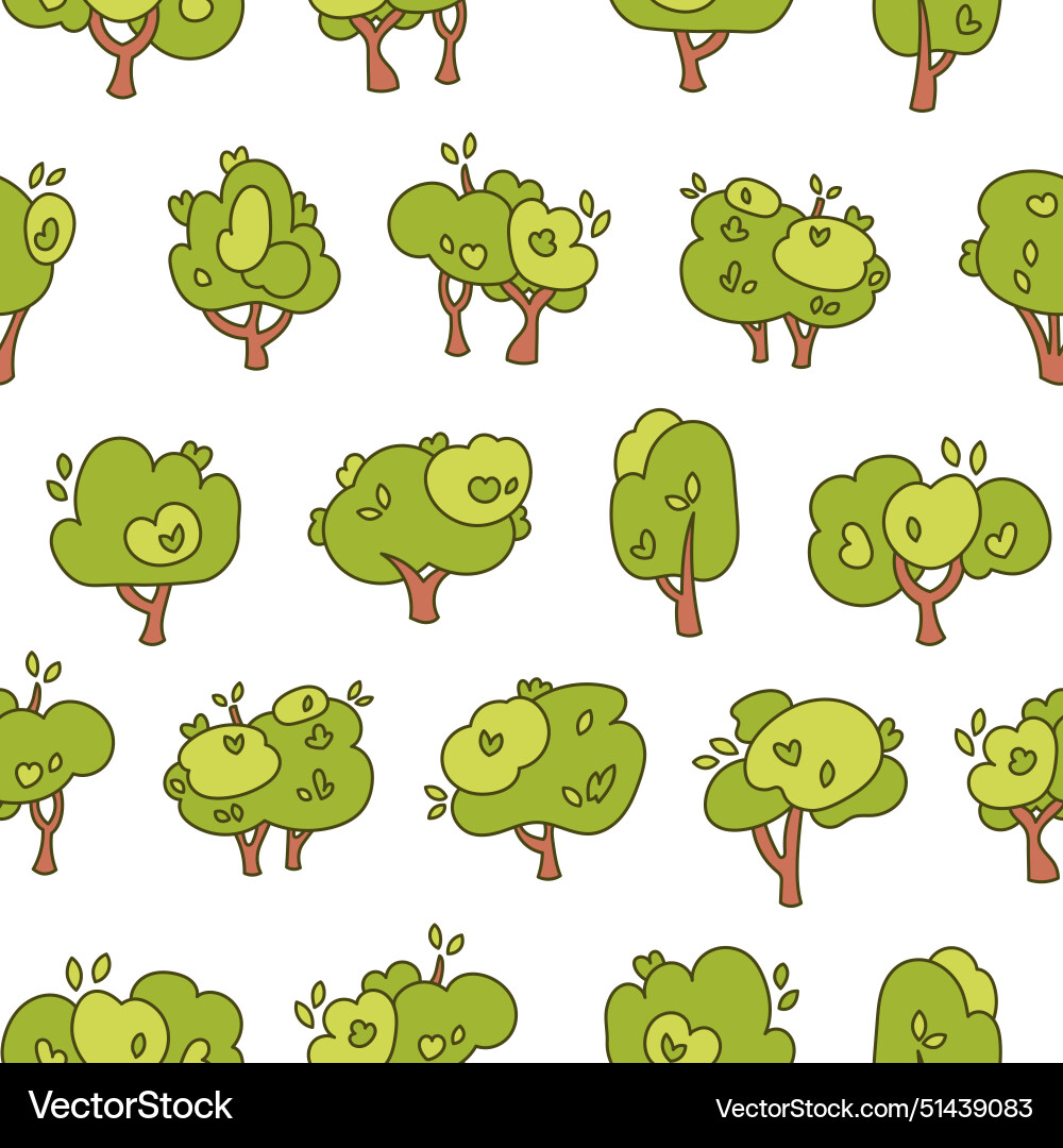 Deciduous tree seamless pattern forest flora Vector Image