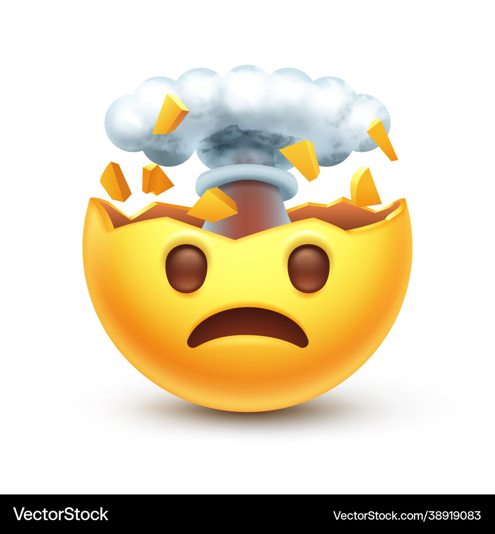 Exploding head emoji Royalty Free Vector Image