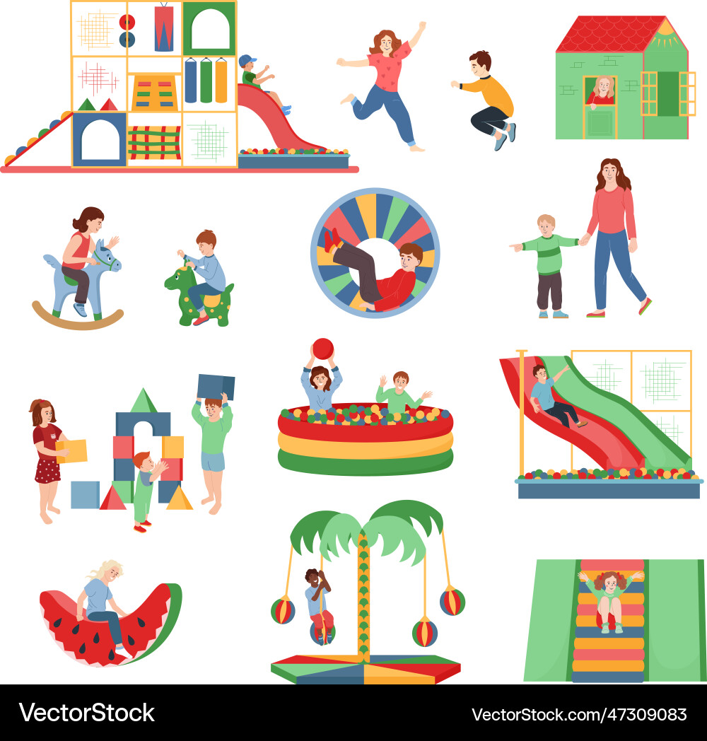 Kids playground elements set Royalty Free Vector Image