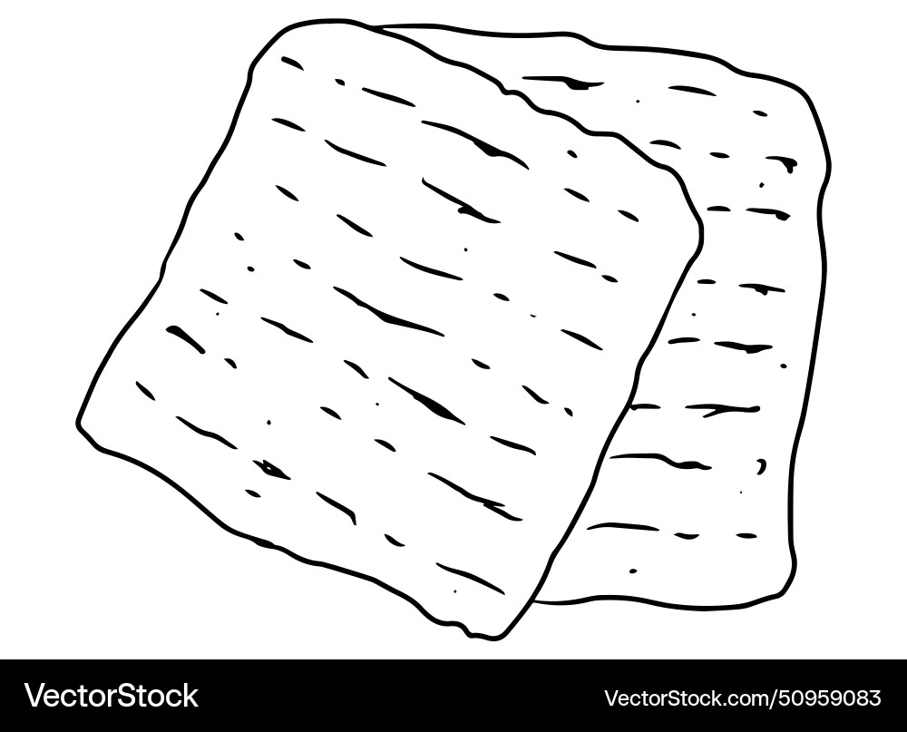 Matzo for passover outline Royalty Free Vector Image