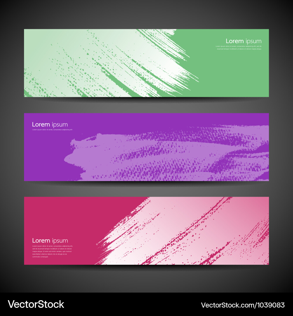 Paint brush background set Royalty Free Vector Image