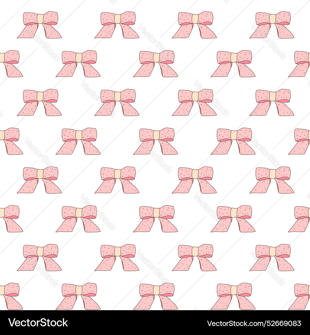 Pink bows seamless pattern decorative band Vector Image