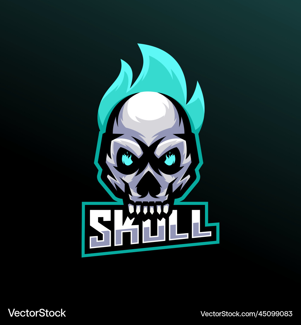 Skull gaming mascot logo Royalty Free Vector Image