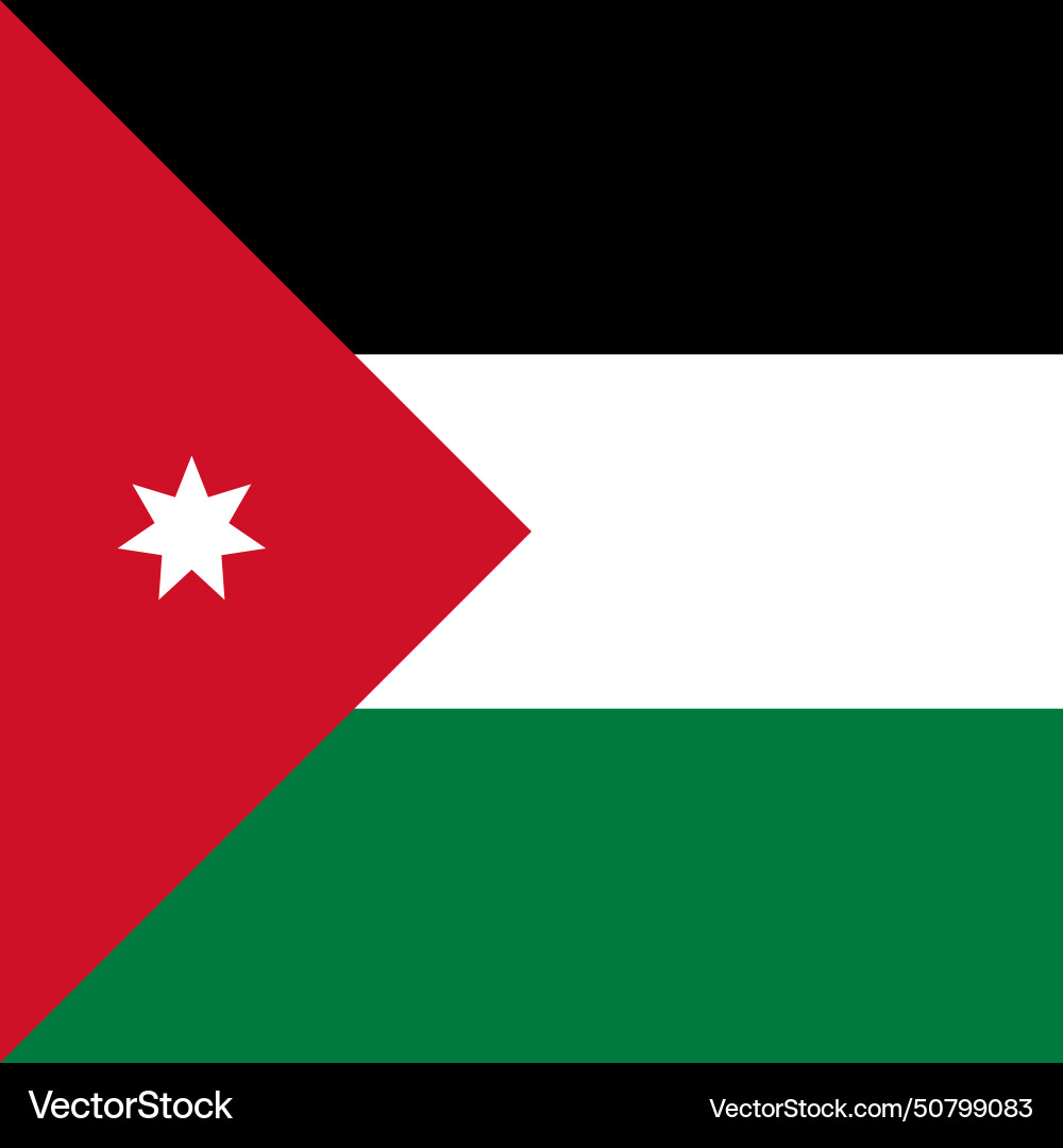 Square flag of jordan Royalty Free Vector Image