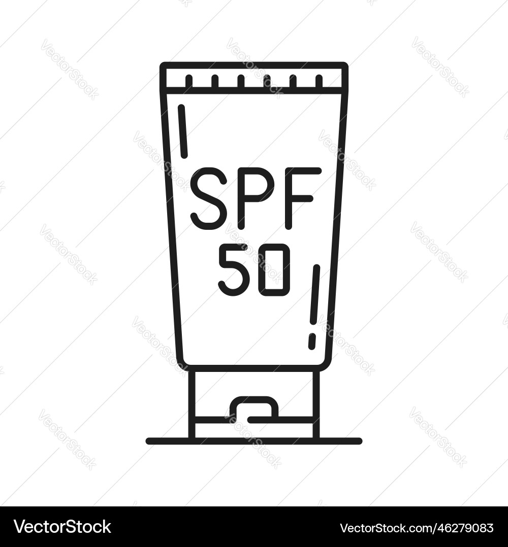 Sunscreen cosmetics spf cream blocks sun rays Vector Image