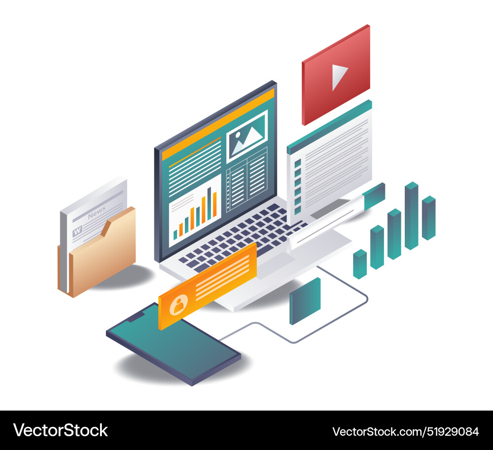 Analyzing global business development data with Vector Image