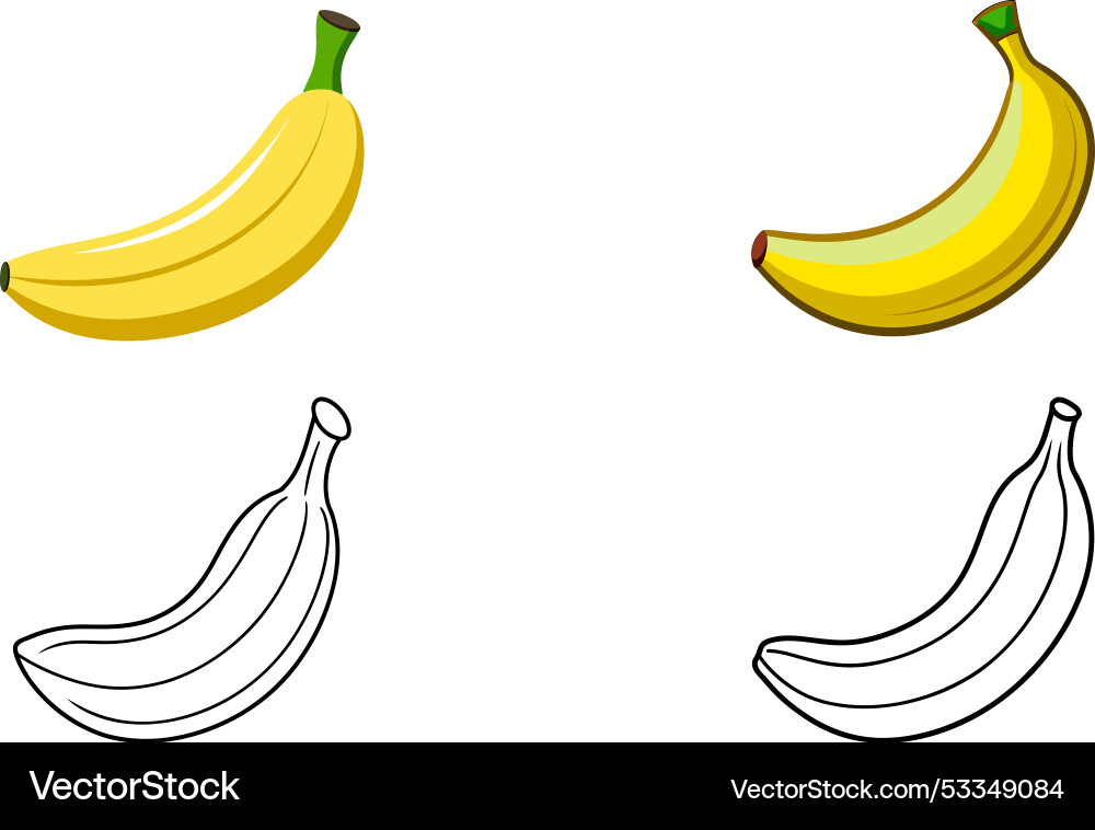 Banana continuous line drawing Royalty Free Vector Image