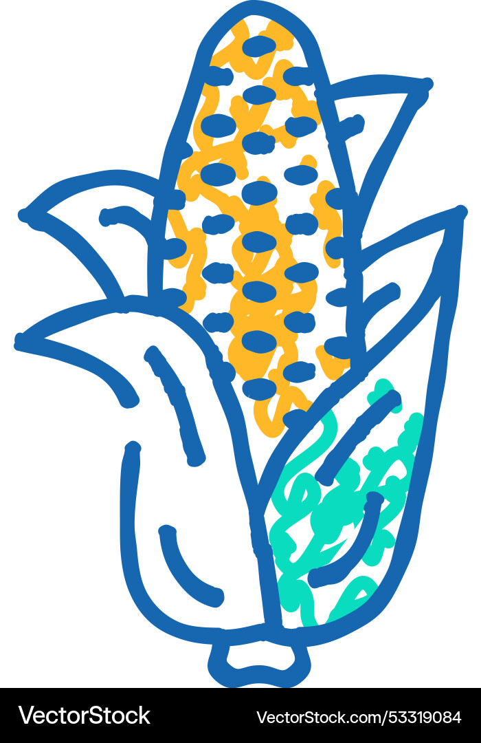 Corn plant icon doodle Royalty Free Vector Image