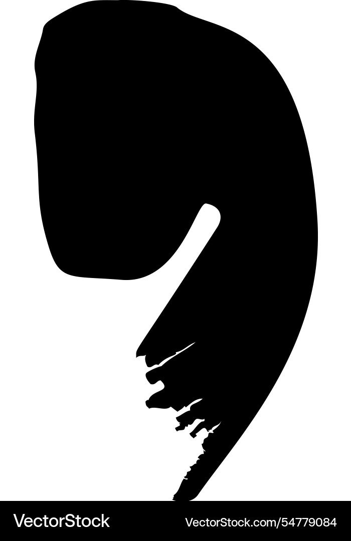 Hand-drawn comma apostrophe brushstroke sign Vector Image