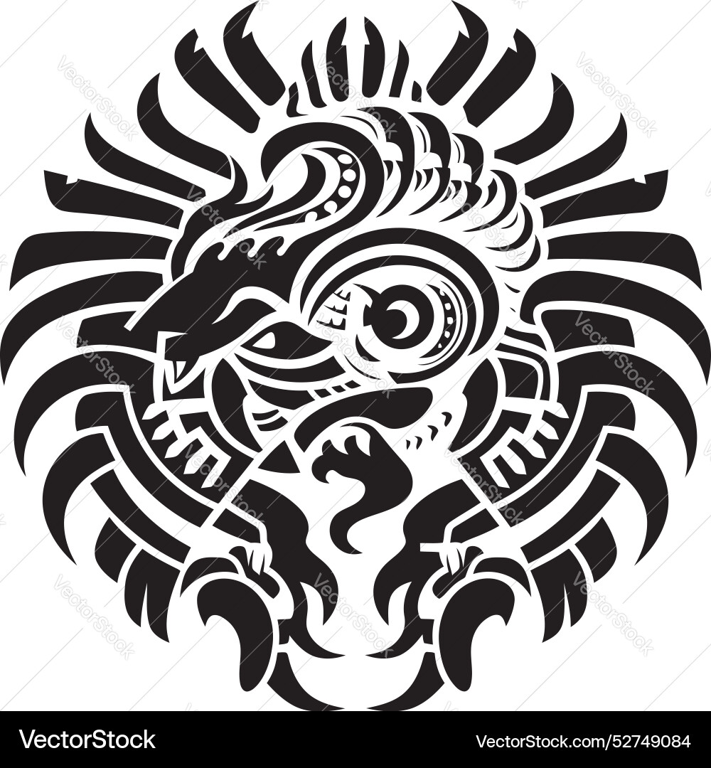 Legendary aztec deity quetzalcoatl icon Royalty Free Vector