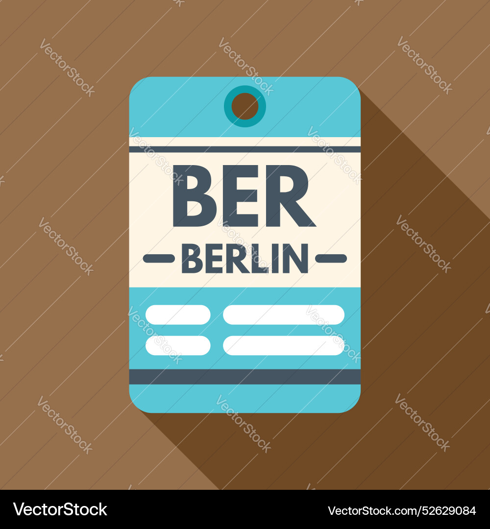 Luggage tag from berlin airport with ber code Vector Image