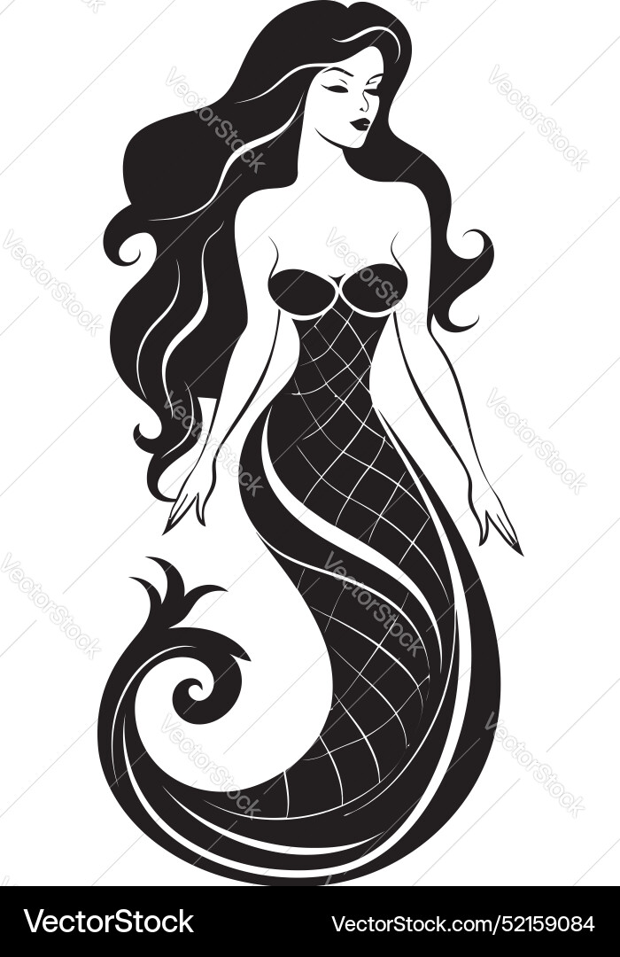 Oceanic odyssey logo with beautiful mermaid Vector Image