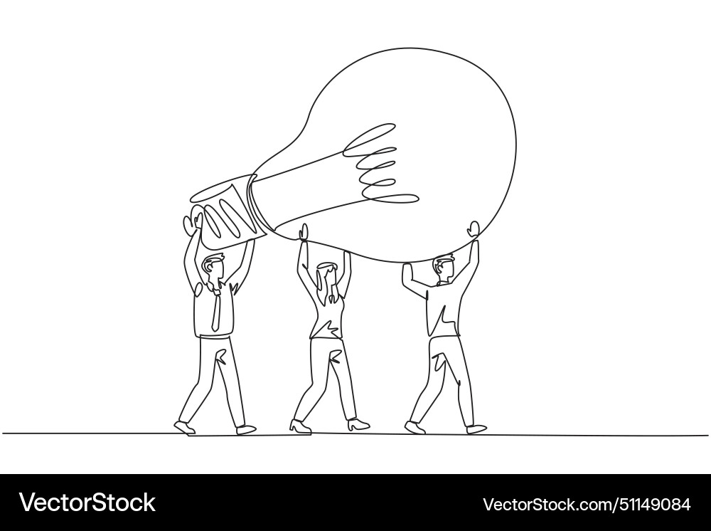 Single continuous line drawing a group Royalty Free Vector