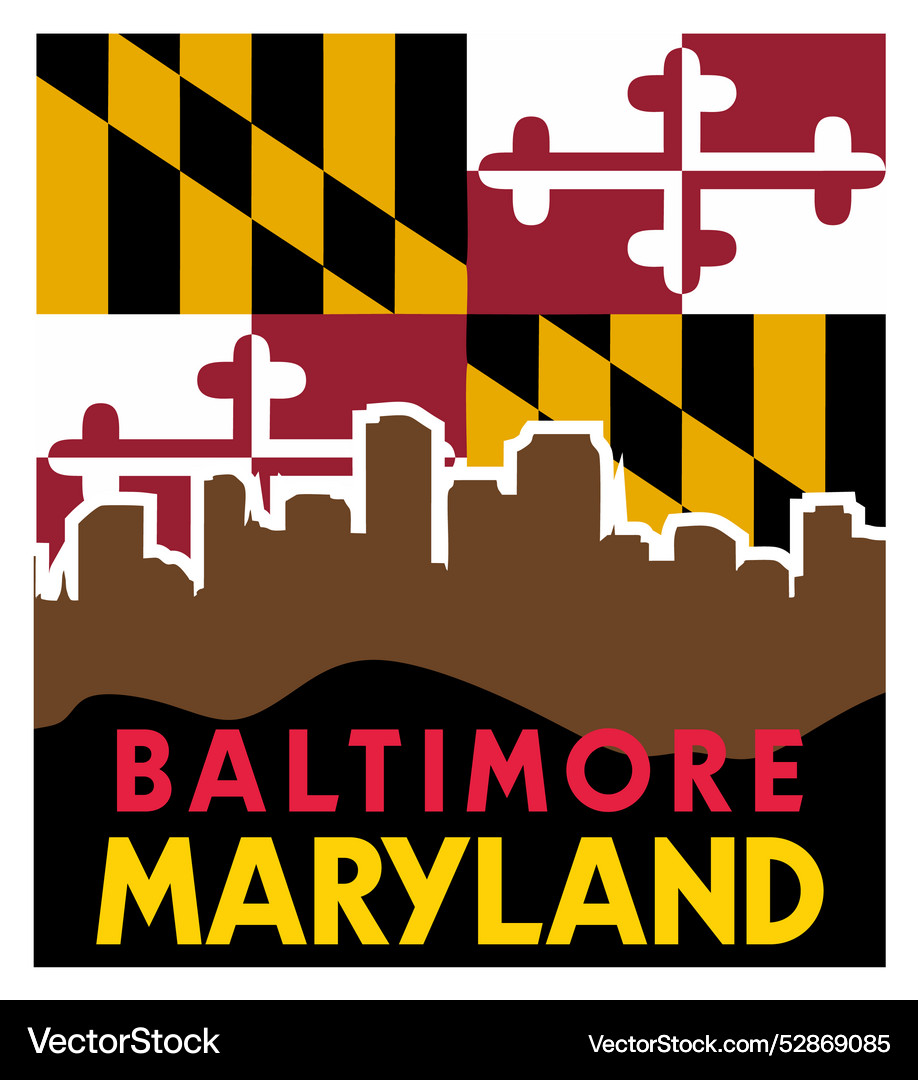 Baltimore maryland united states Royalty Free Vector Image