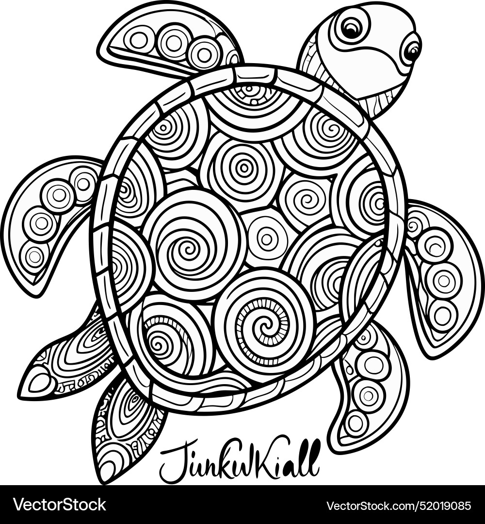 Beautiful turtle mandala arts isolated on white Vector Image