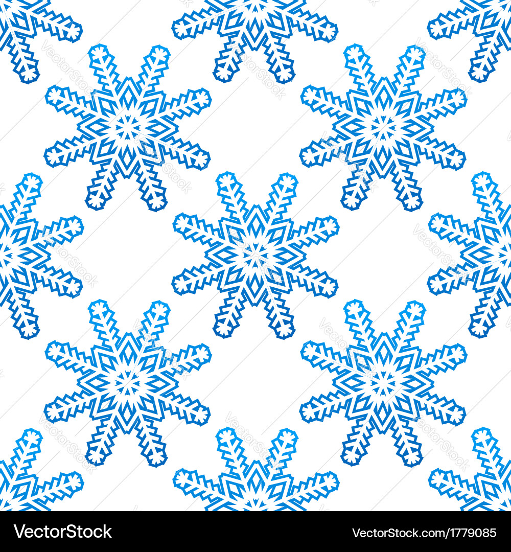 Blue Snowflake Winter Pattern Royalty Free Vector Image