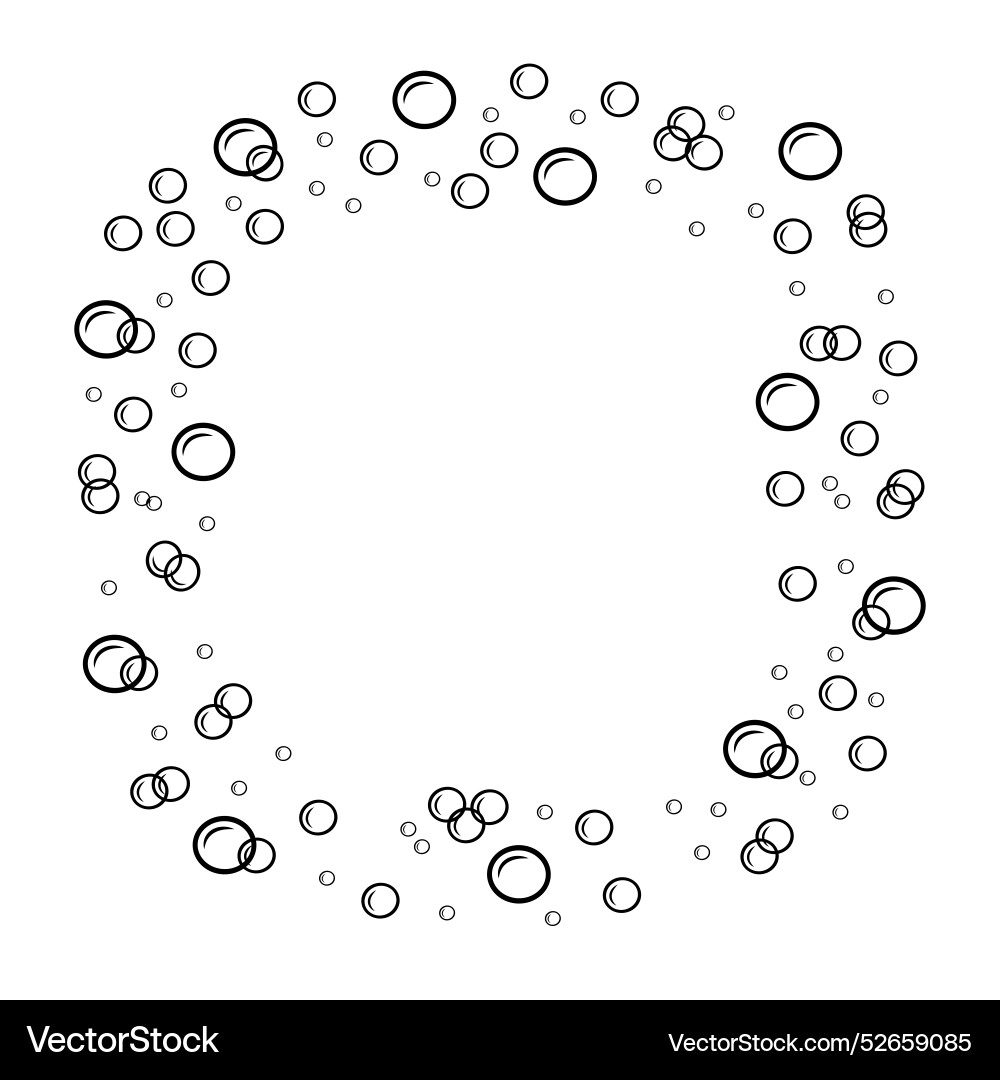 Doodle style soap bubble frame linear air gas Vector Image