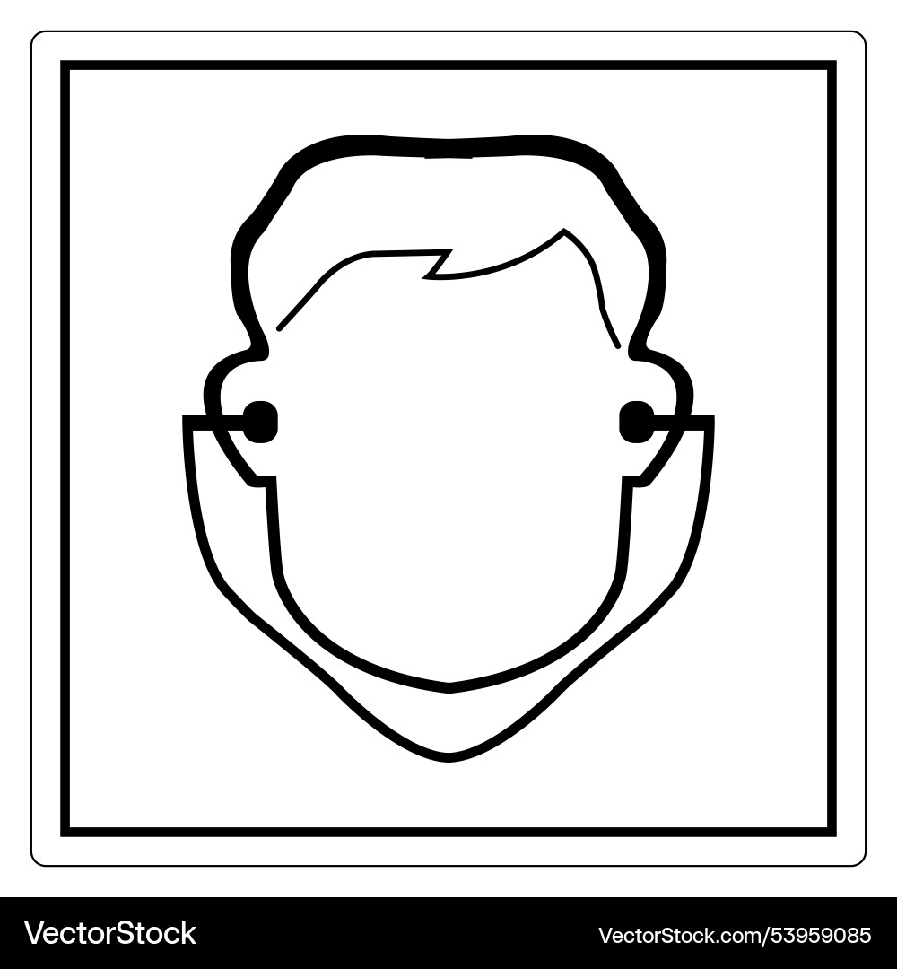 Minimalist face outline with mask design Vector Image