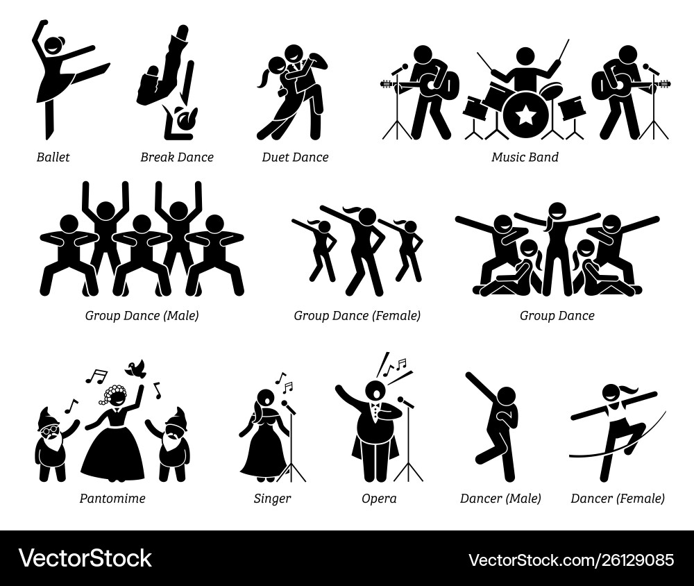Stage performer artists for musical dance Vector Image