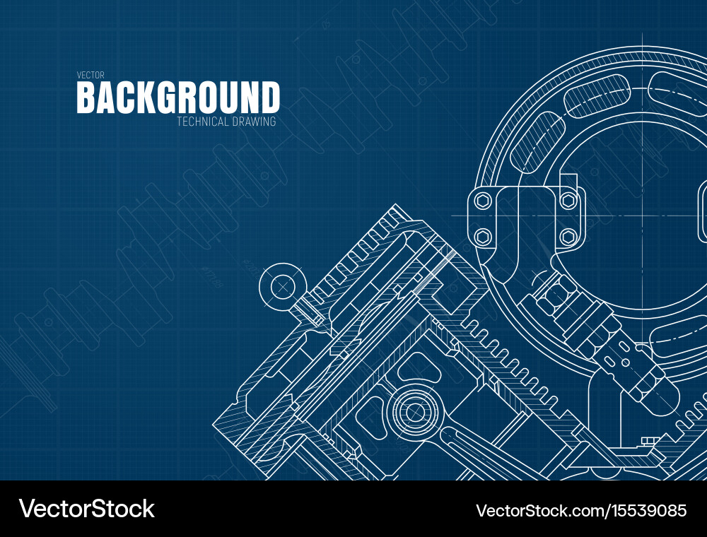 Template of blue background with graph paper Vector Image