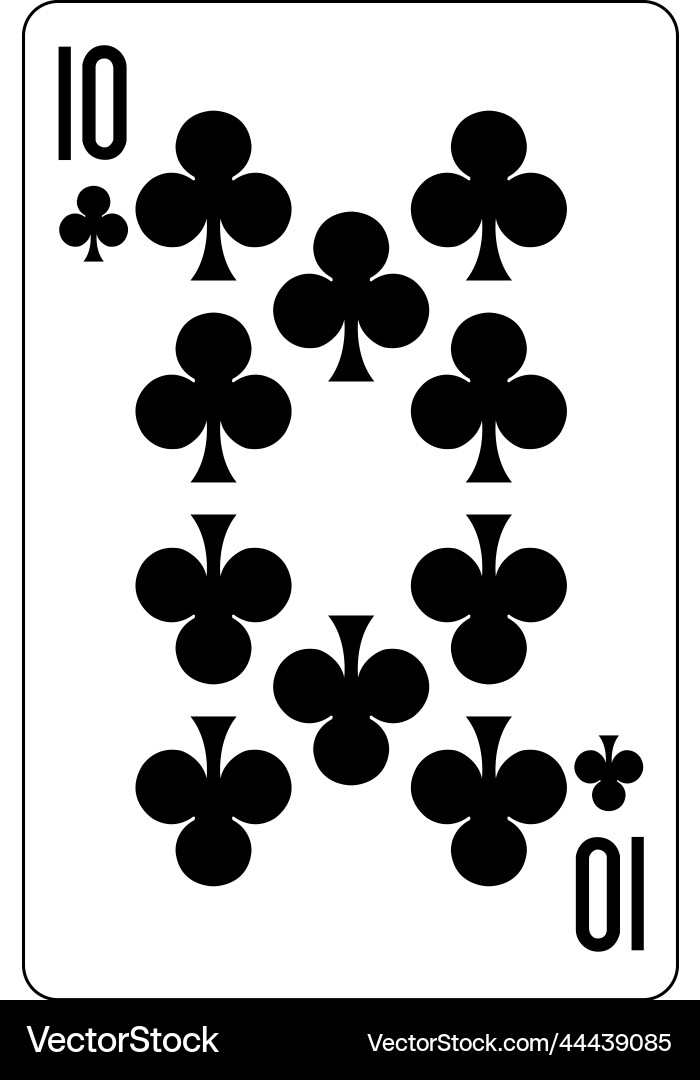 Ten of clubs Royalty Free Vector Image - VectorStock