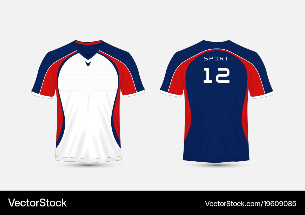 White blue and red stripe pattern sport football Vector Image