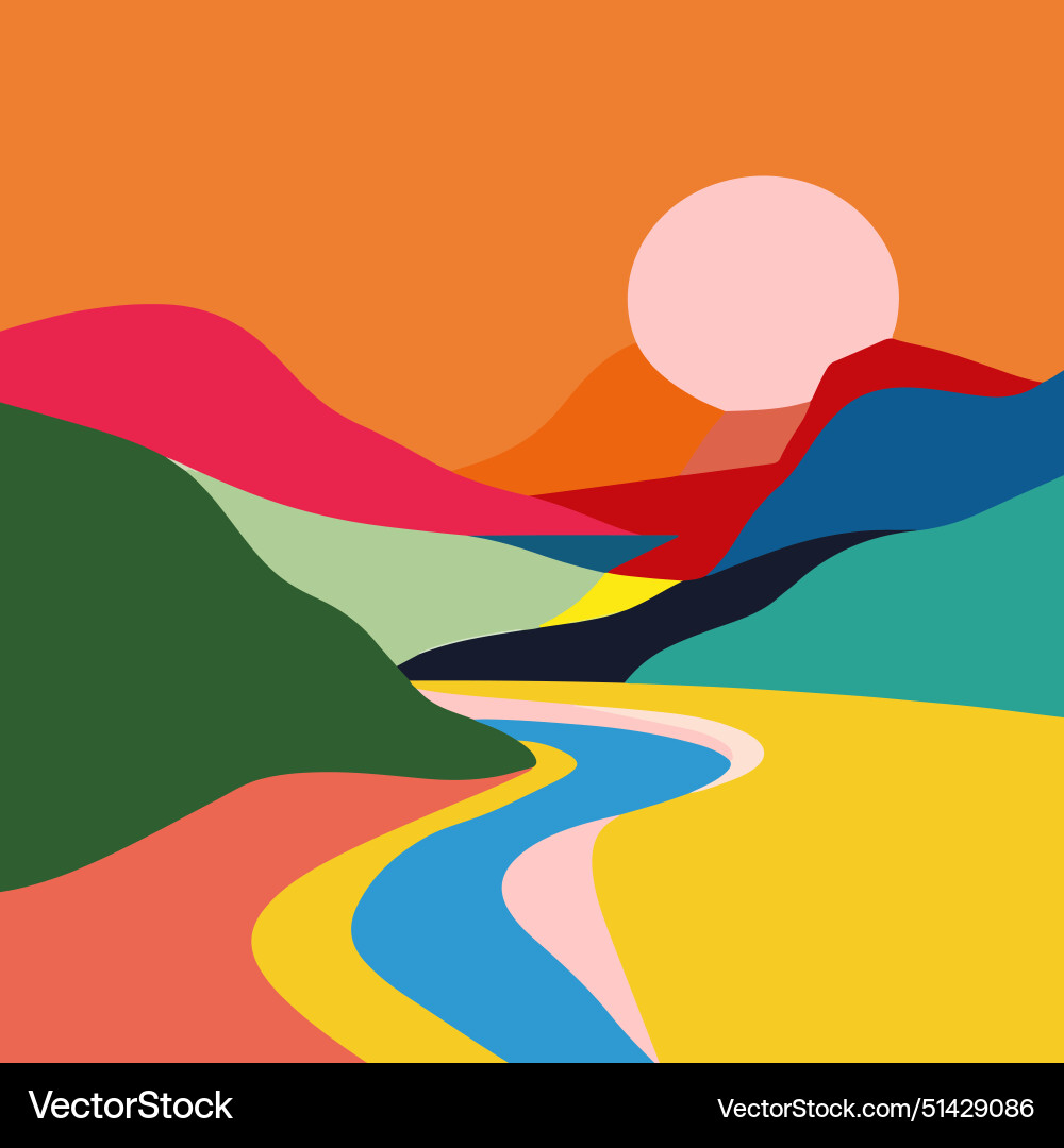 Abstract Colorful Landscape Royalty Free Vector Image