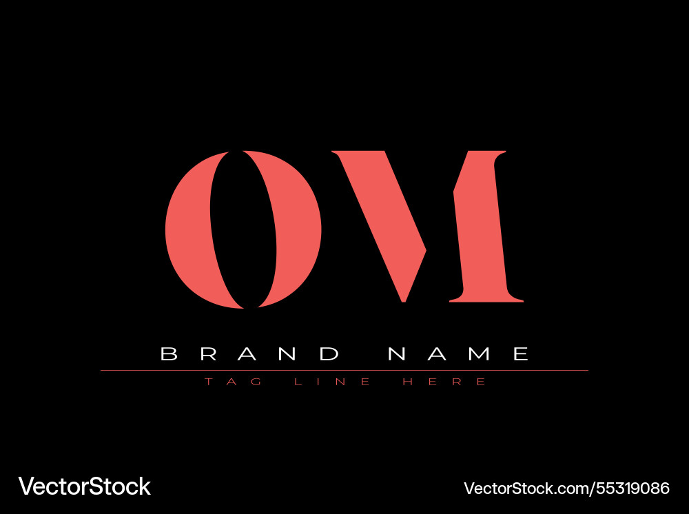 Abstract letter om minimal logo design template Vector Image