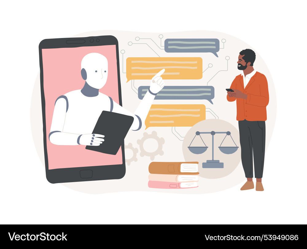 Ai-powered legal chatbots abstract concept Vector Image
