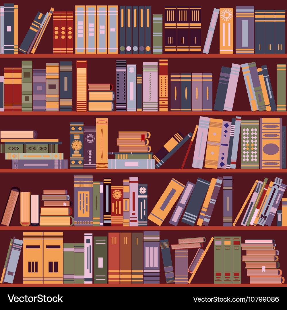 Bookshelf with Books Royalty Free Vector Image