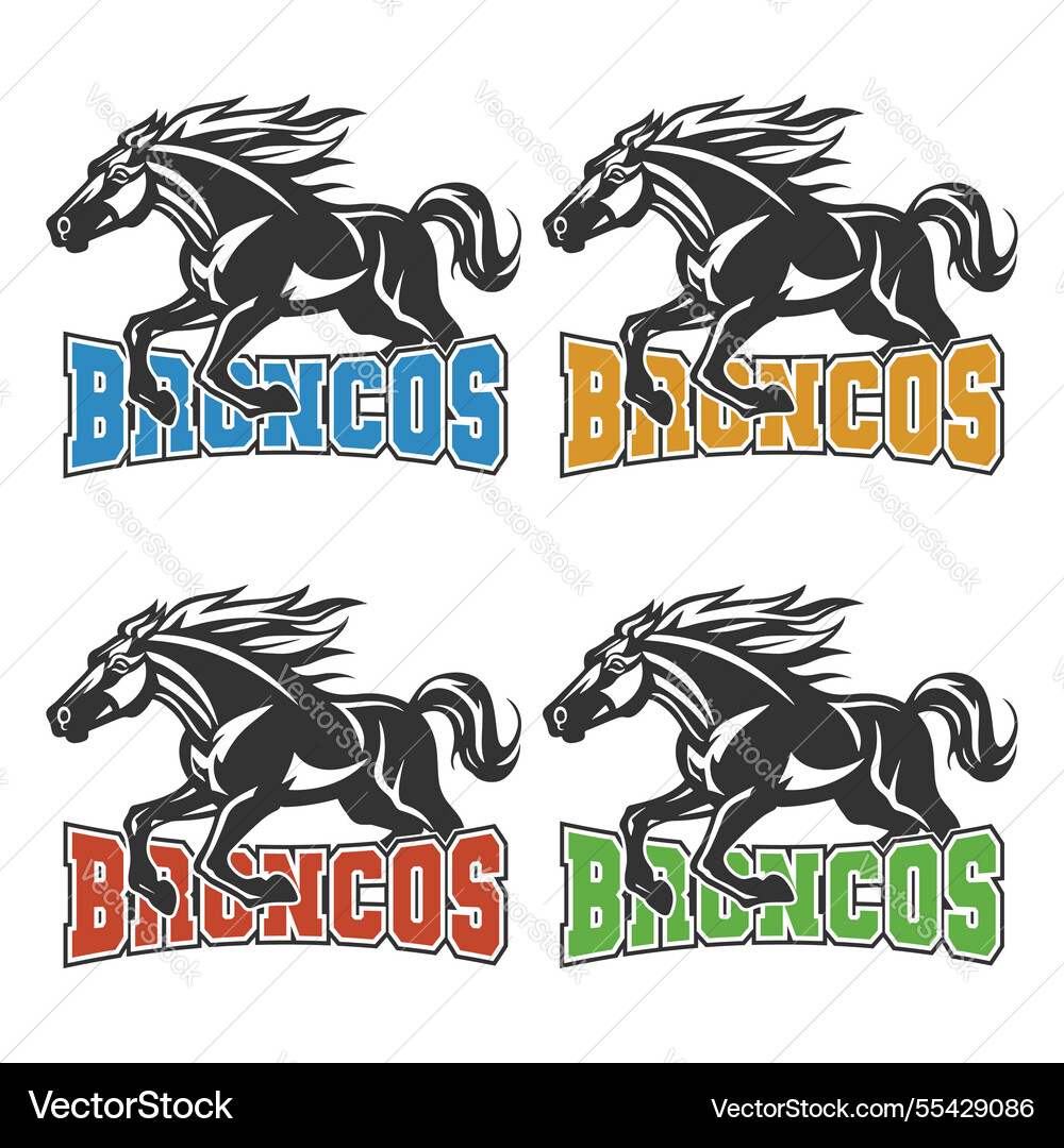 Broncos clip art design shape mascot Royalty Free Vector