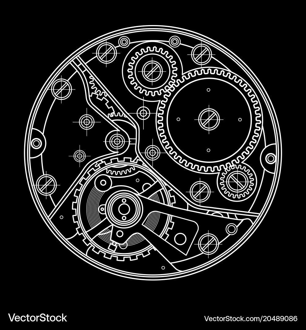 Complex Gear Mechanism Royalty Free Vector Image