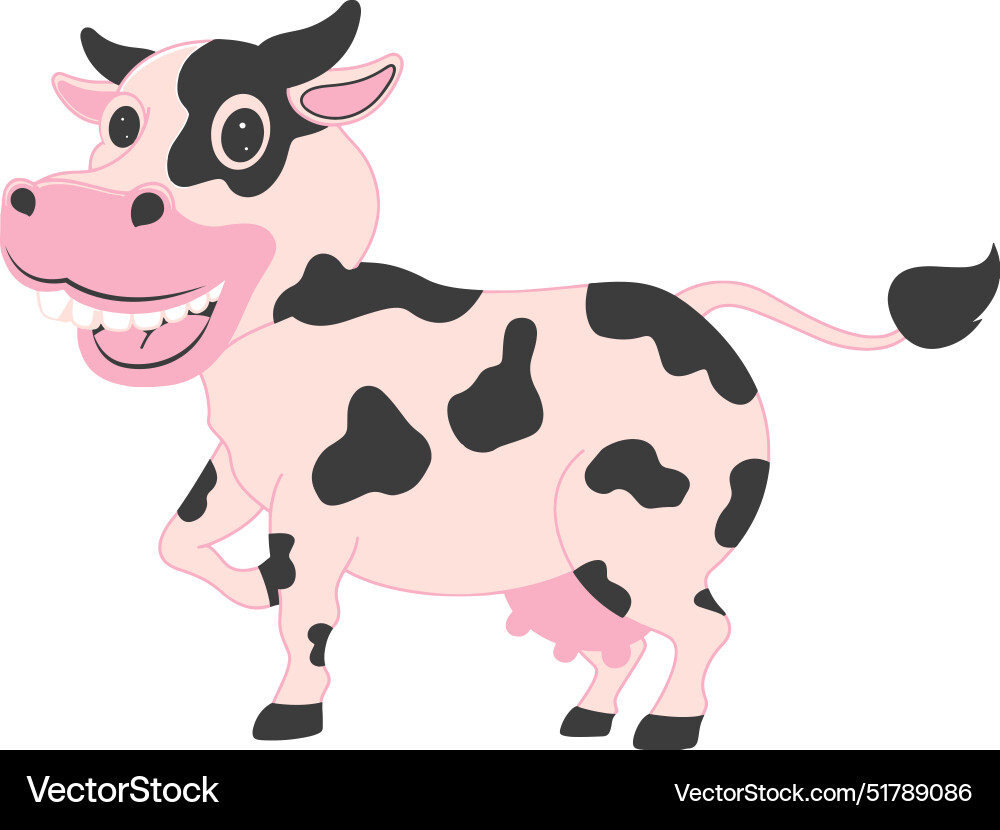 Cute cow cartoon icon Royalty Free Vector Image